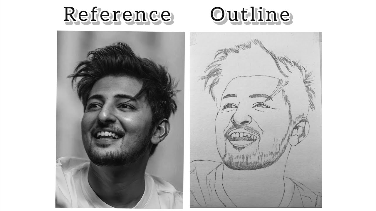 How to draw perfect outline (Darshan Raval sketch) Outline tutorial part-1. - YouTube