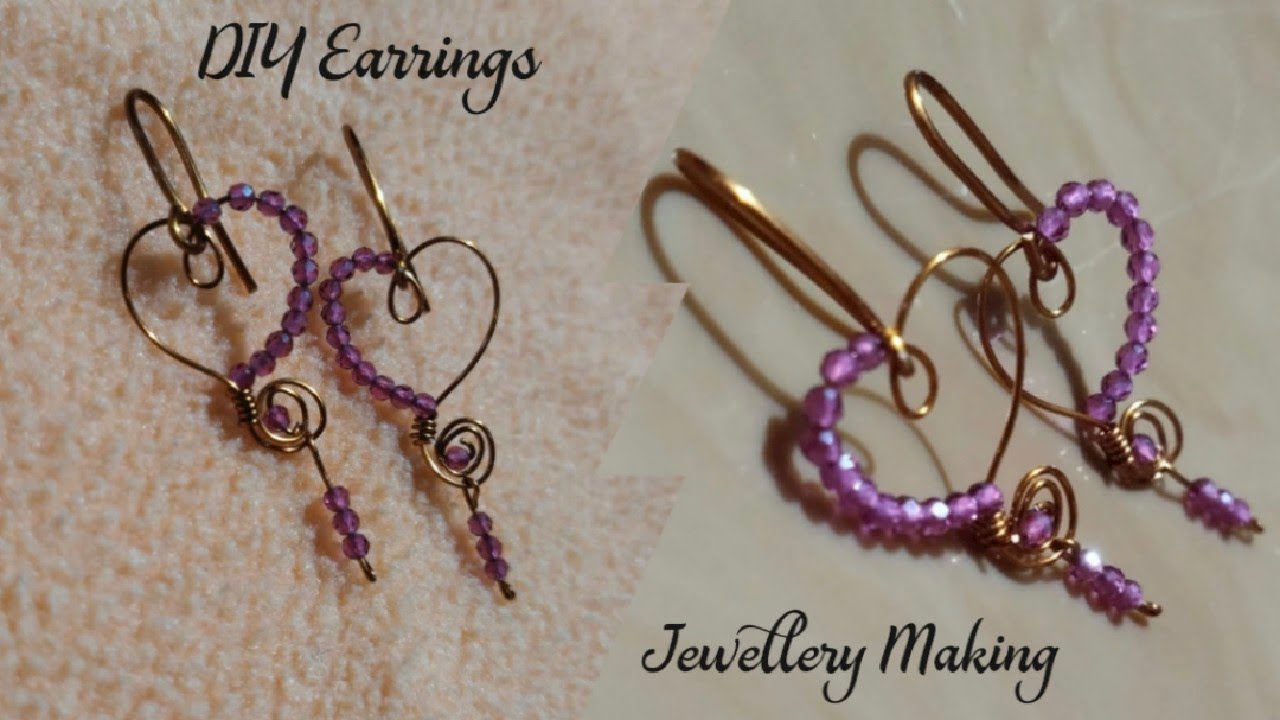 DIY Earrings/ Wire Earrings/ Handmade/How To Make/Jewellery Making ...