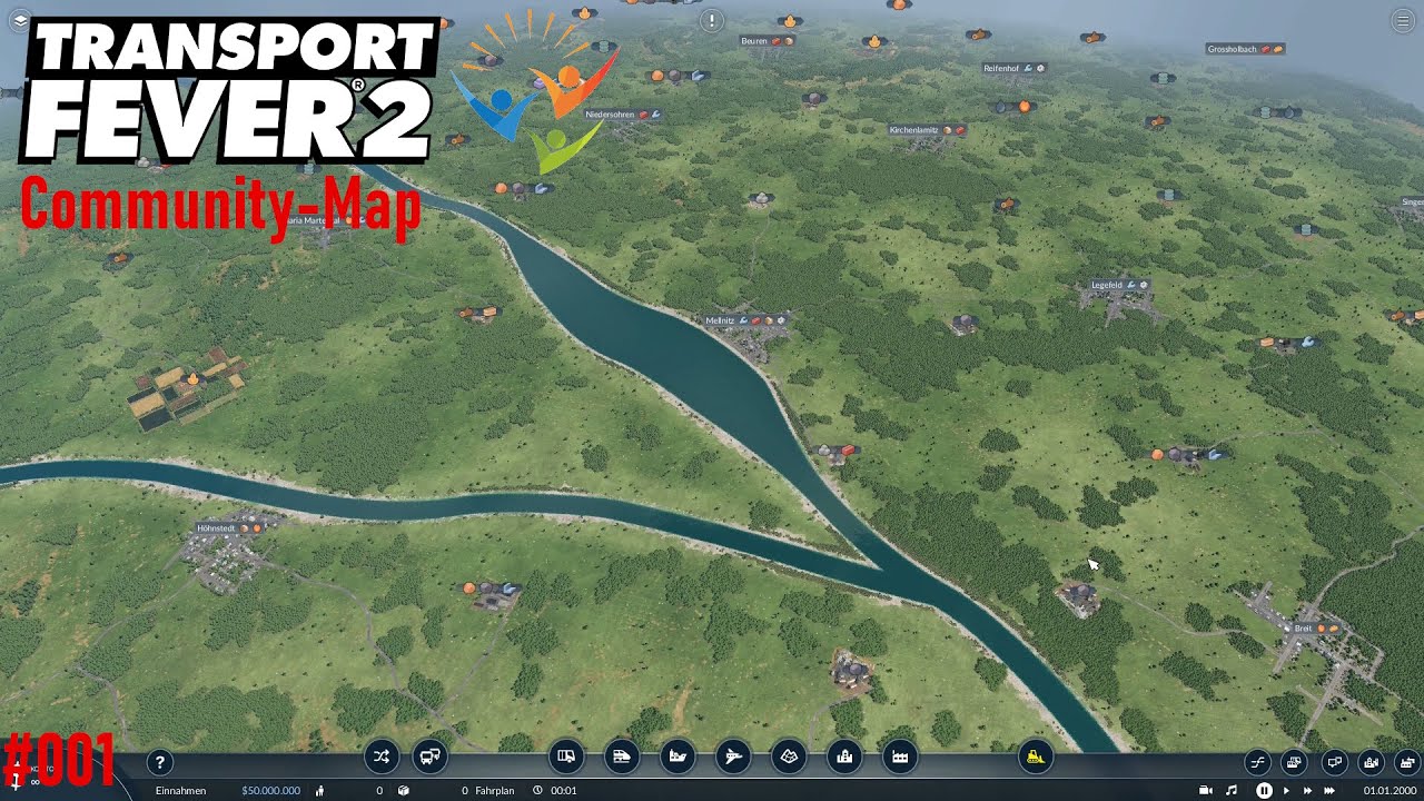 Let´s Play Transport Fever 2: #001 - Die Community-Map und ...