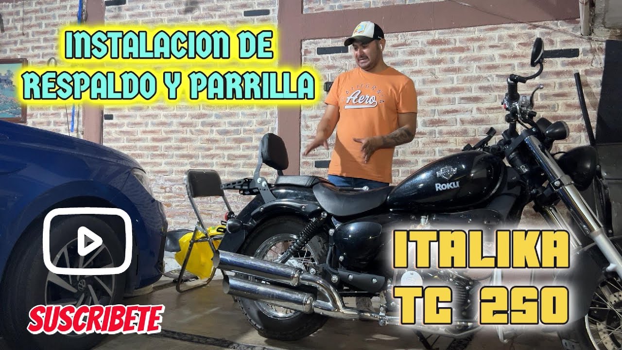 ITALIKA TC 250 INSTALACIÓN DE RESPALDO Y PARRILLA - YouTube