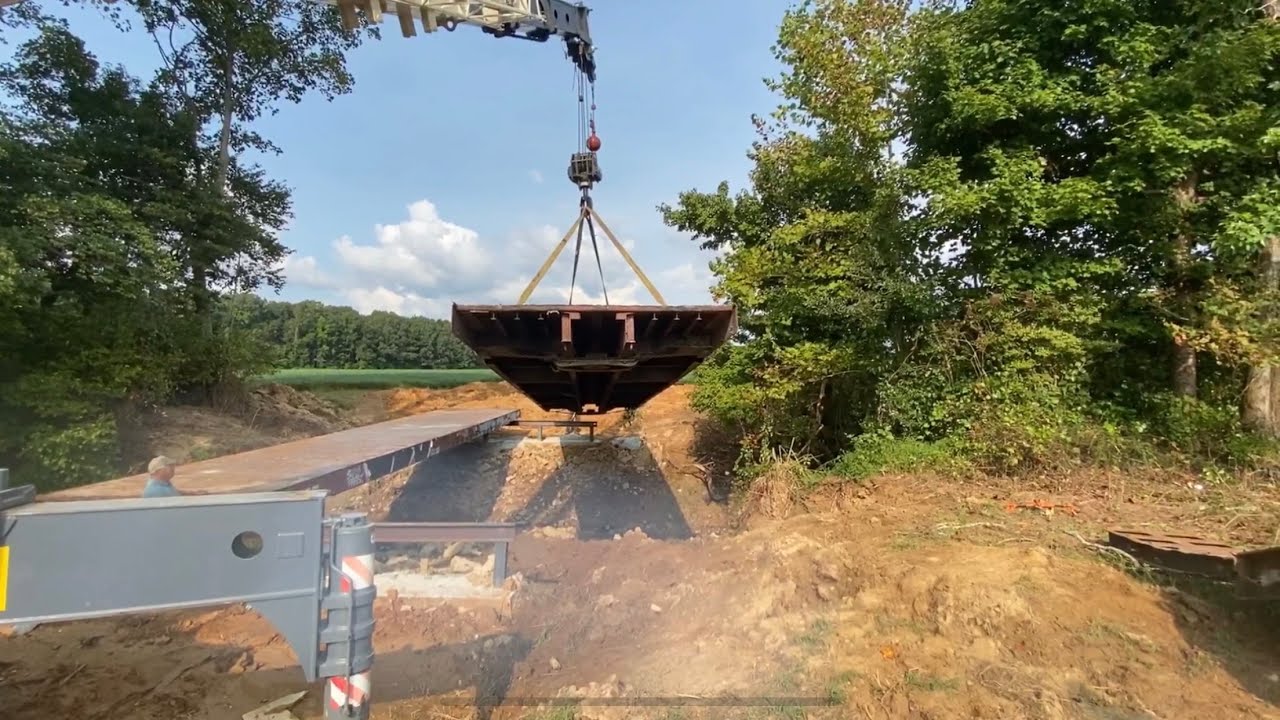 Building a Bridge from an Old Box Car Frame - YouTube