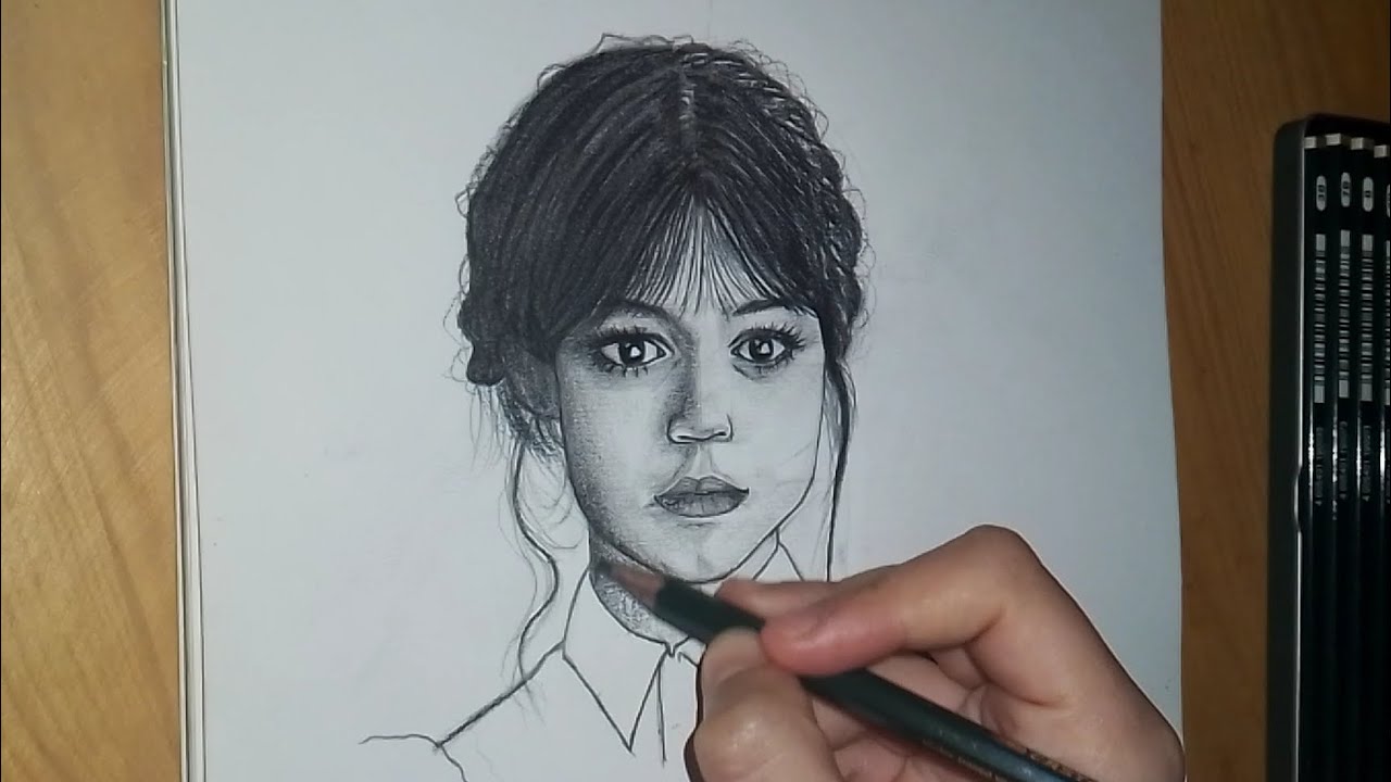 How To Draw WENSDAY ADDAMS🖤/step by step - YouTube