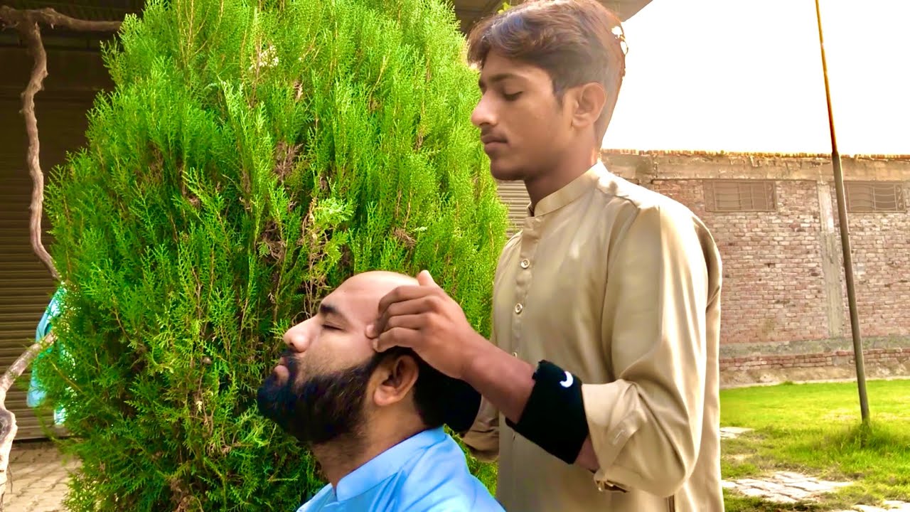 Pakistani ASMR Massage || Young Barber Head & Back Massage Neck Cracks ...