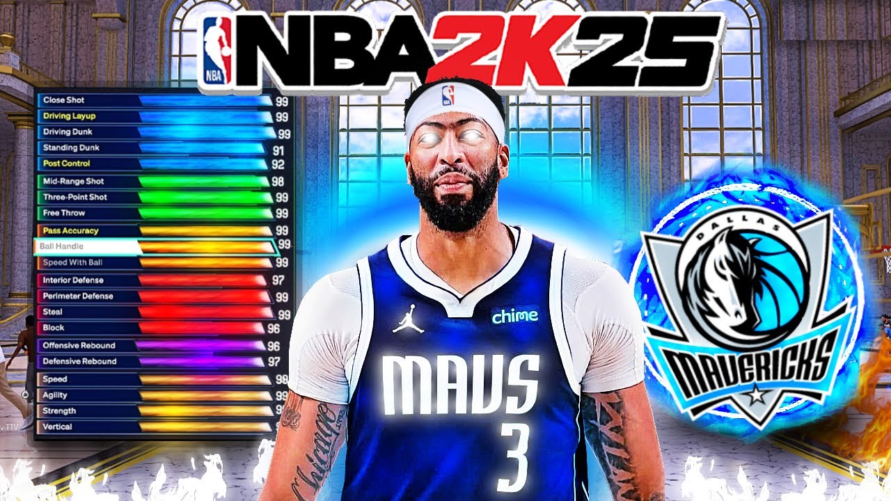 BEST ANTHONY DAVIS BUILD ON NBA 2K25! GAME BREAKING MAVS ANTHONY DAVIS ...