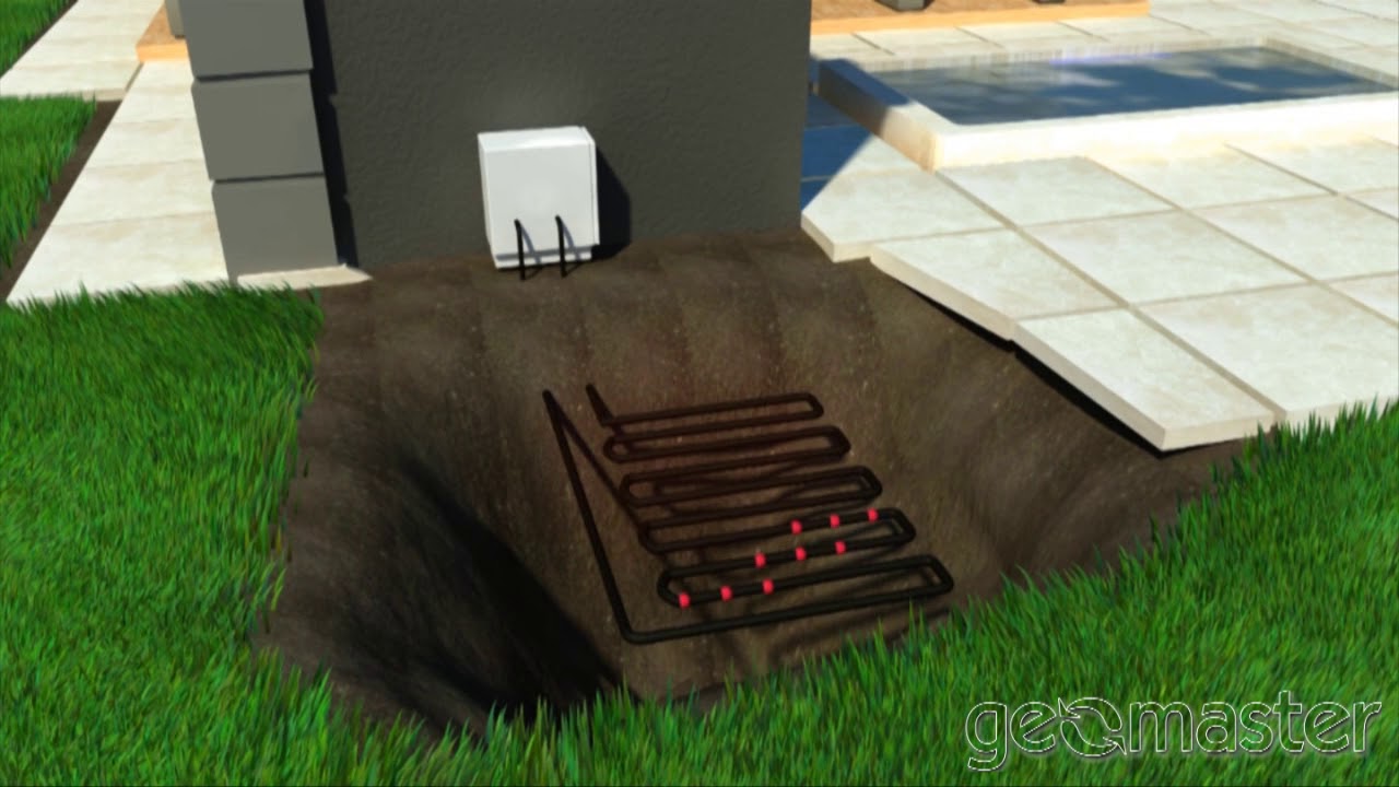 Geothermal horizontal ground loops cooling - YouTube