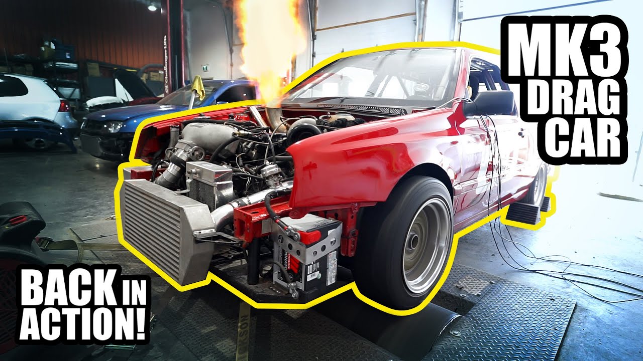 MK3 Golf Drag car makes an appearance on the dyno - YouTube