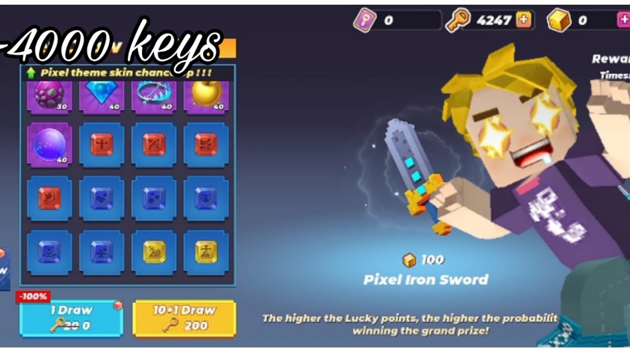 Spending my 4k keys on new key draw event in bedwars | Blockman Go ...