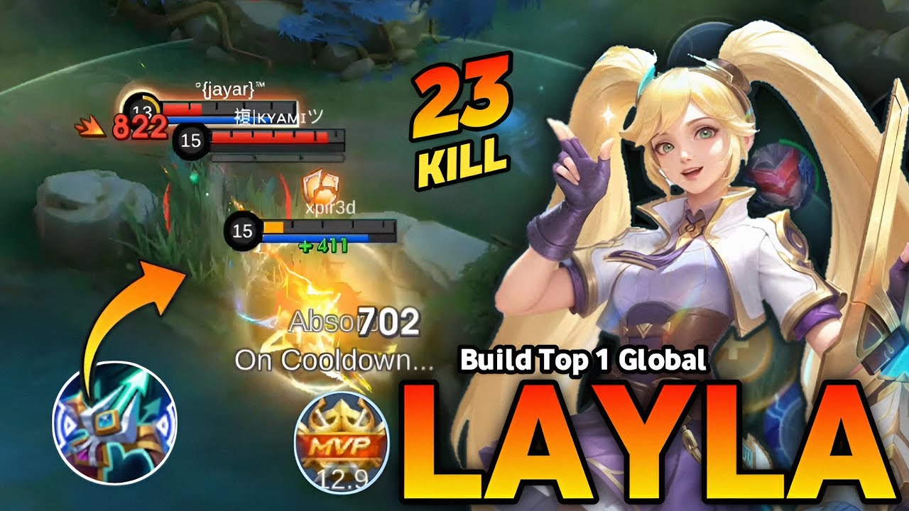 23 kill!! Intense battle saber target lock my Layla | Build Top 1 ...
