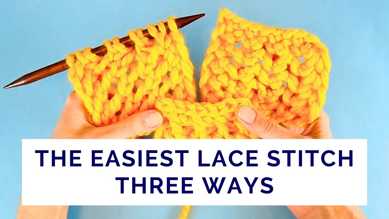 Easy One-Row Lace Knitting Pattern - Three Ways - YouTube