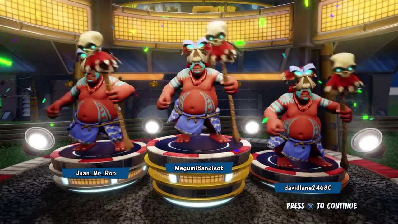 Triple Crimson Papu Papu Winning Podium. (Crash Nitro Fueled) - YouTube