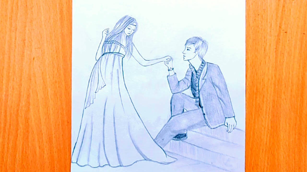 How to Draw a Boy Propose Her Girlfriend | Valentine's day couple ...