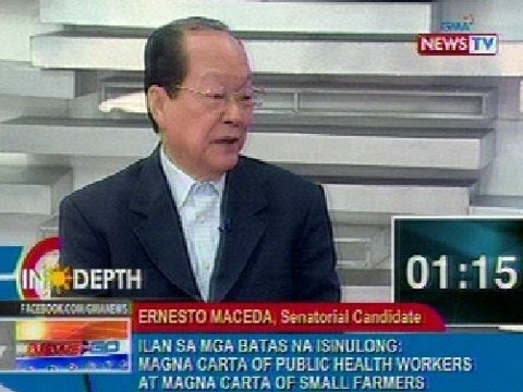 NTG: News to Go In Depth: Ernesto Maceda, senatorial candidate - YouTube