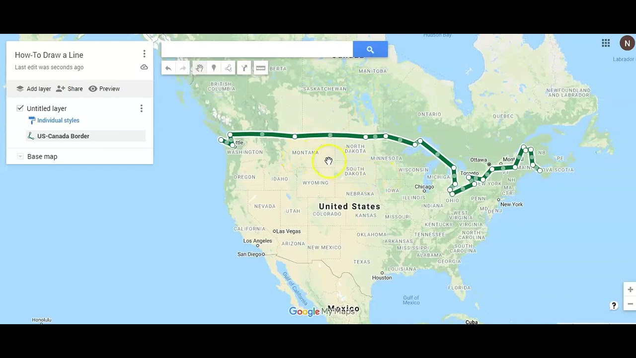 Google My Maps: How To Draw a Line - YouTube