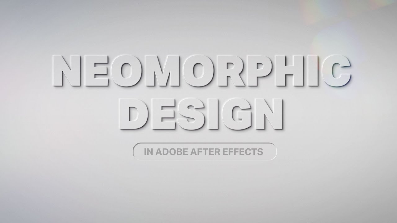 Neomorphic Design in Adobe After Effects - YouTube