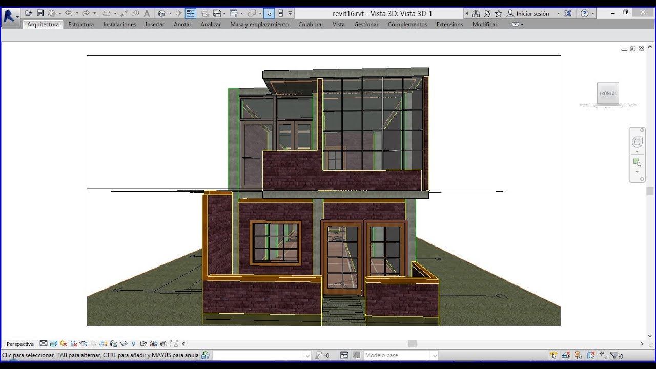 Curso de Revit | casa de 02 niveles | 16 Fachada, estilos de objeto ...