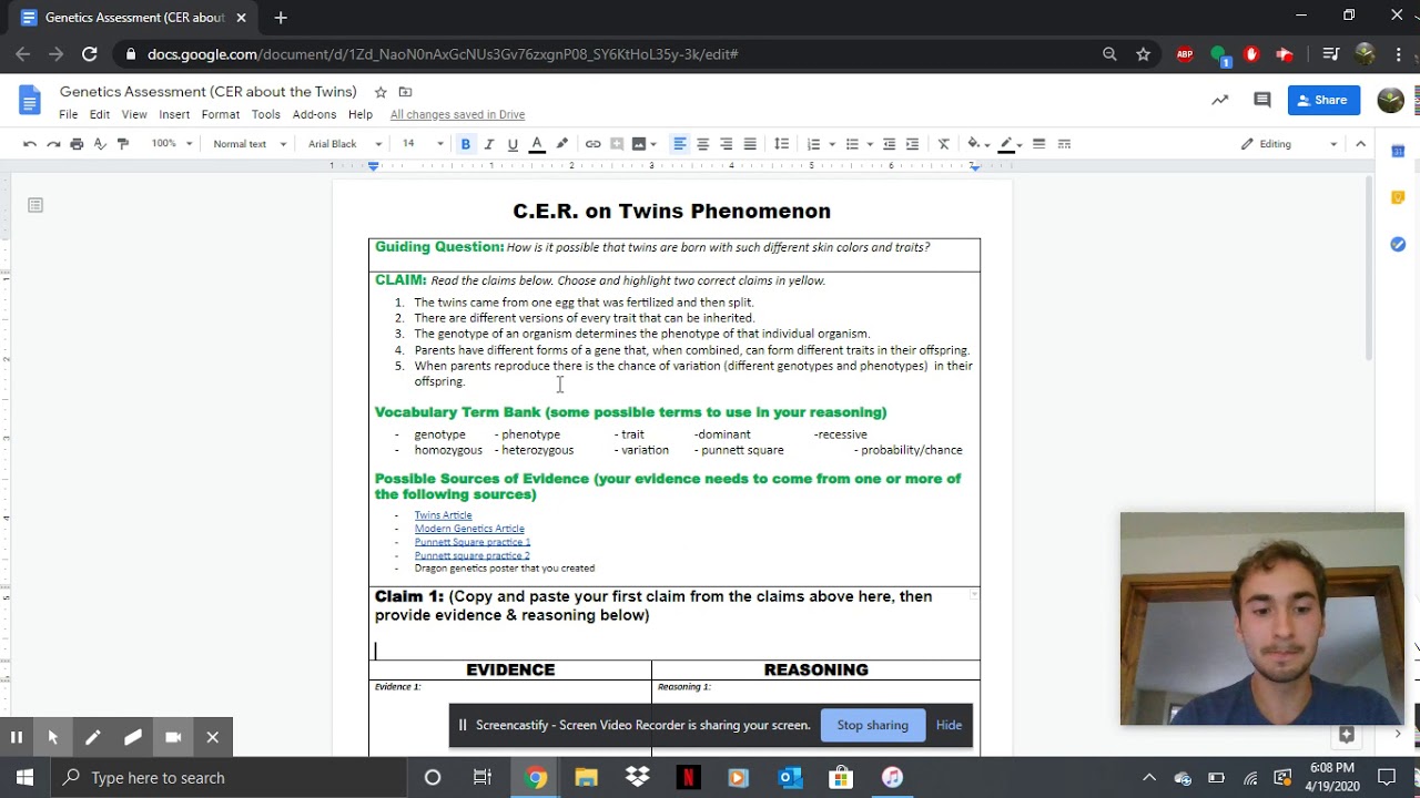 Genetics Assessment (Twins CER) Directions - YouTube