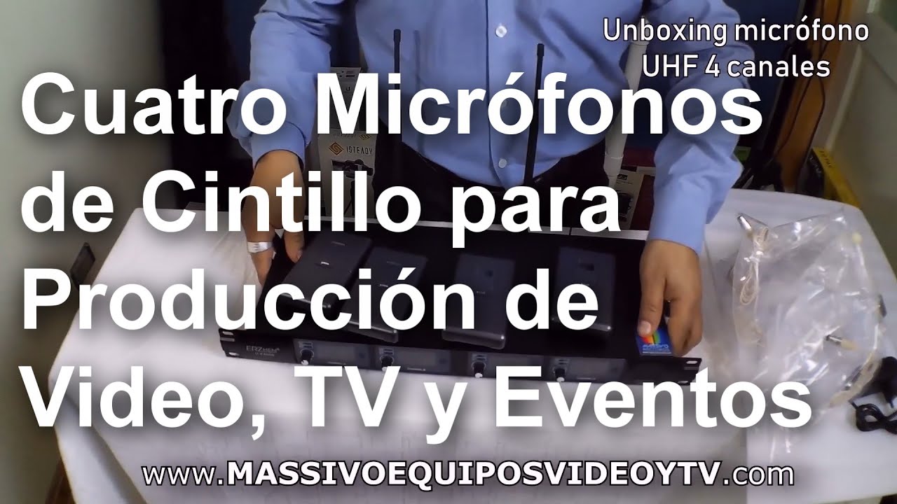 Set de Cuatro Microfonos UHF para Producción de Video, TV y Eventos ...