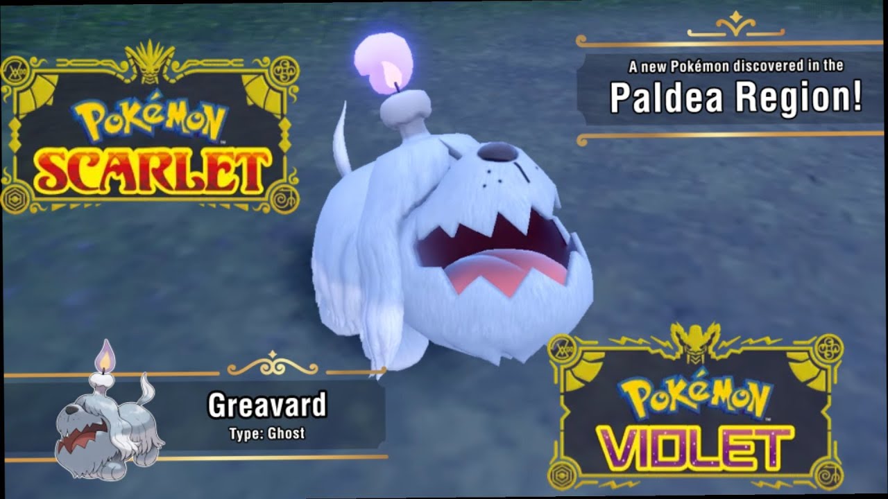Greavard Paldea Region ( Ghost Type )... #pokemonscarletandviolet - YouTube