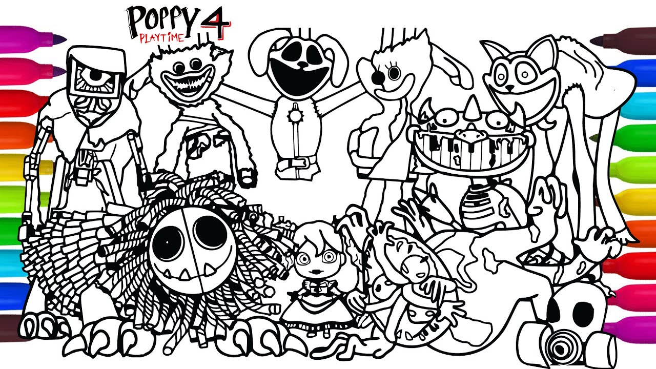 Poppy Playtime Chapter 4 Big Coloring Pages / How to Color Main Bosses ...