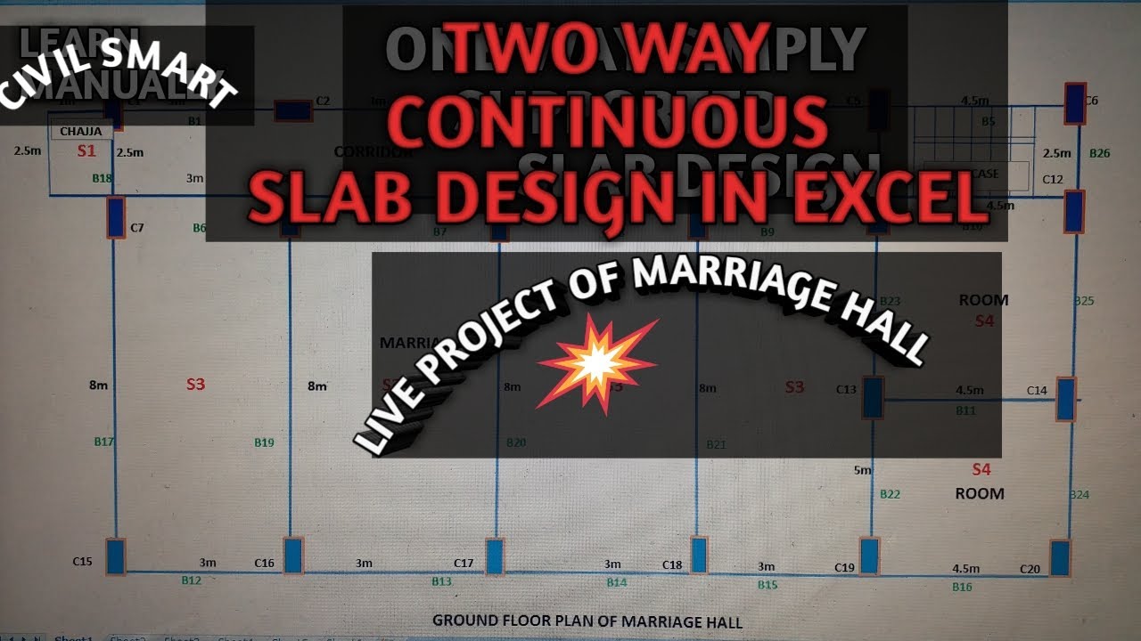 6. IN EXCEL l Two Way Continuous Slab Design l Live Project of Marriage ...