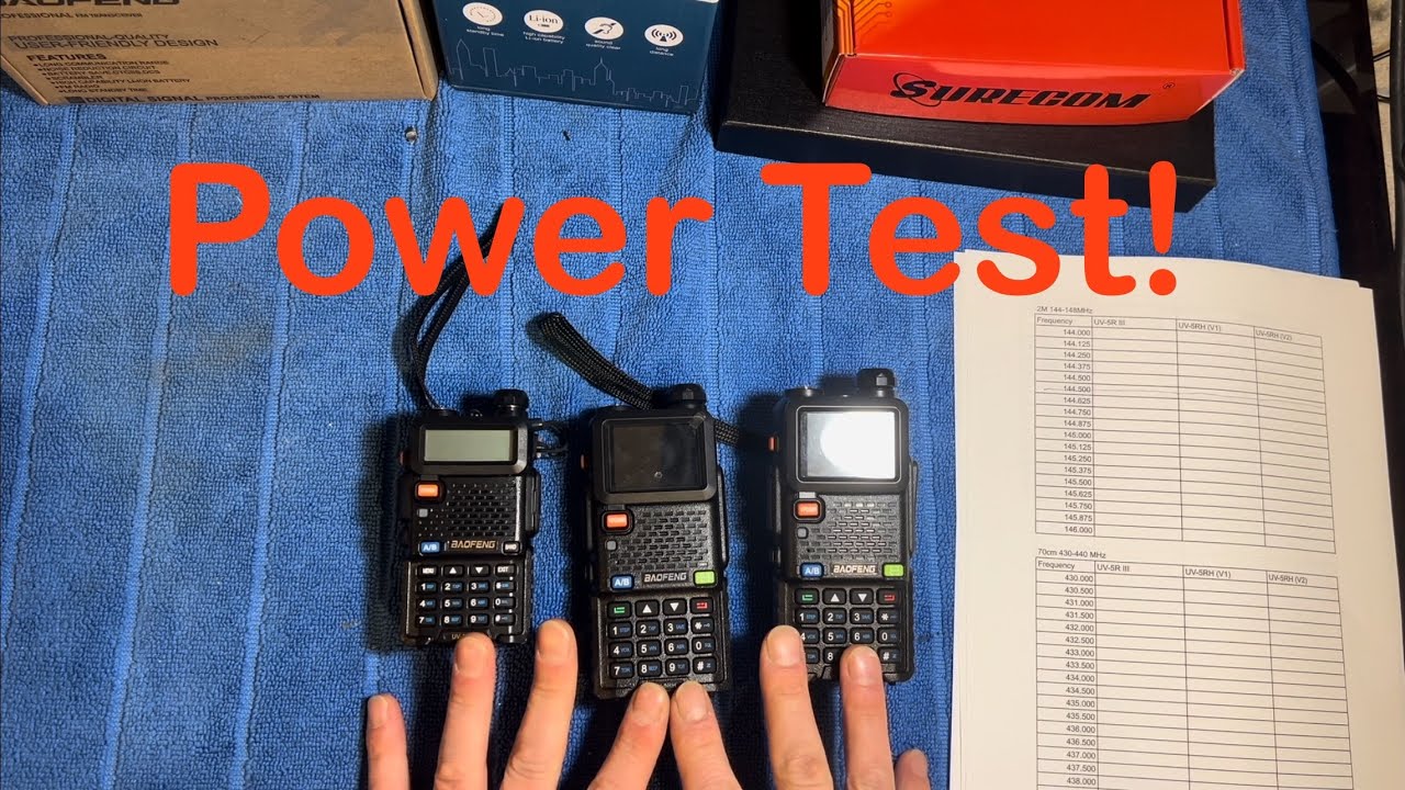 Baofeng Power Test UV-5RH V1, UV-5RH V2 (UV-5RM), UV-5RH 5RM - YouTube