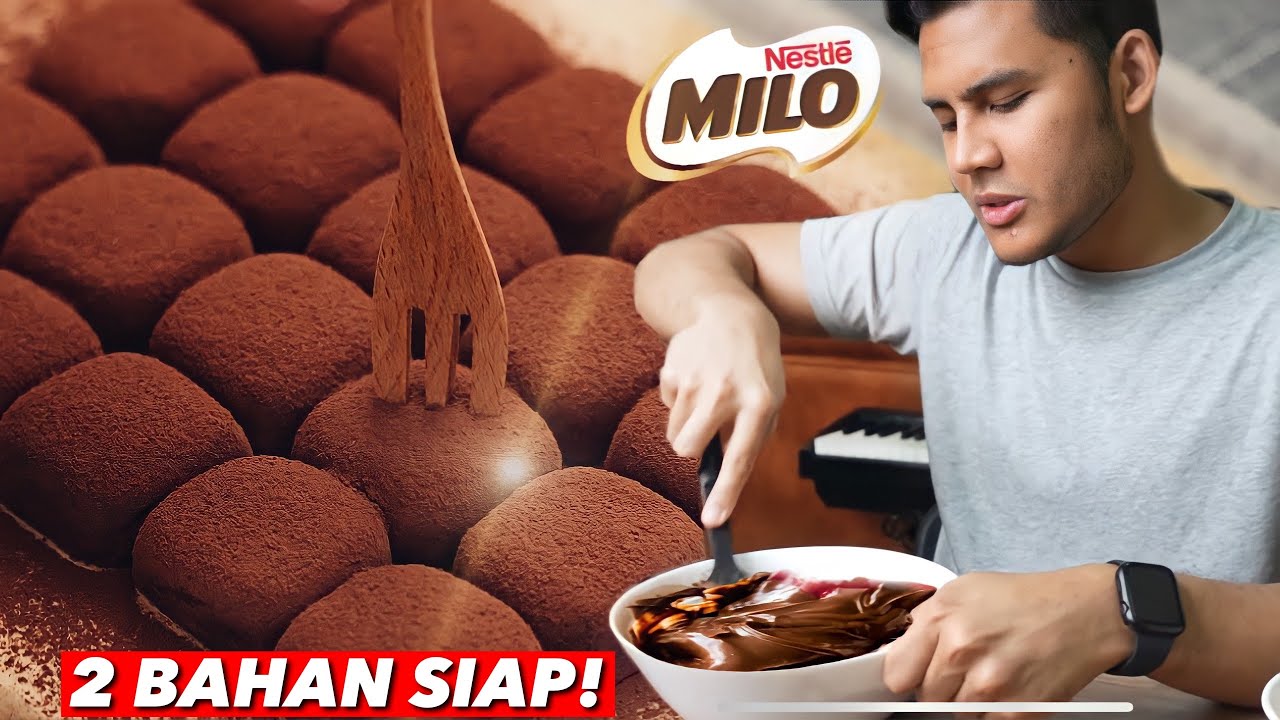 Day 9 - RESEPI MILO TRUFFLE CUMA 2 BAHAN JE! - YouTube