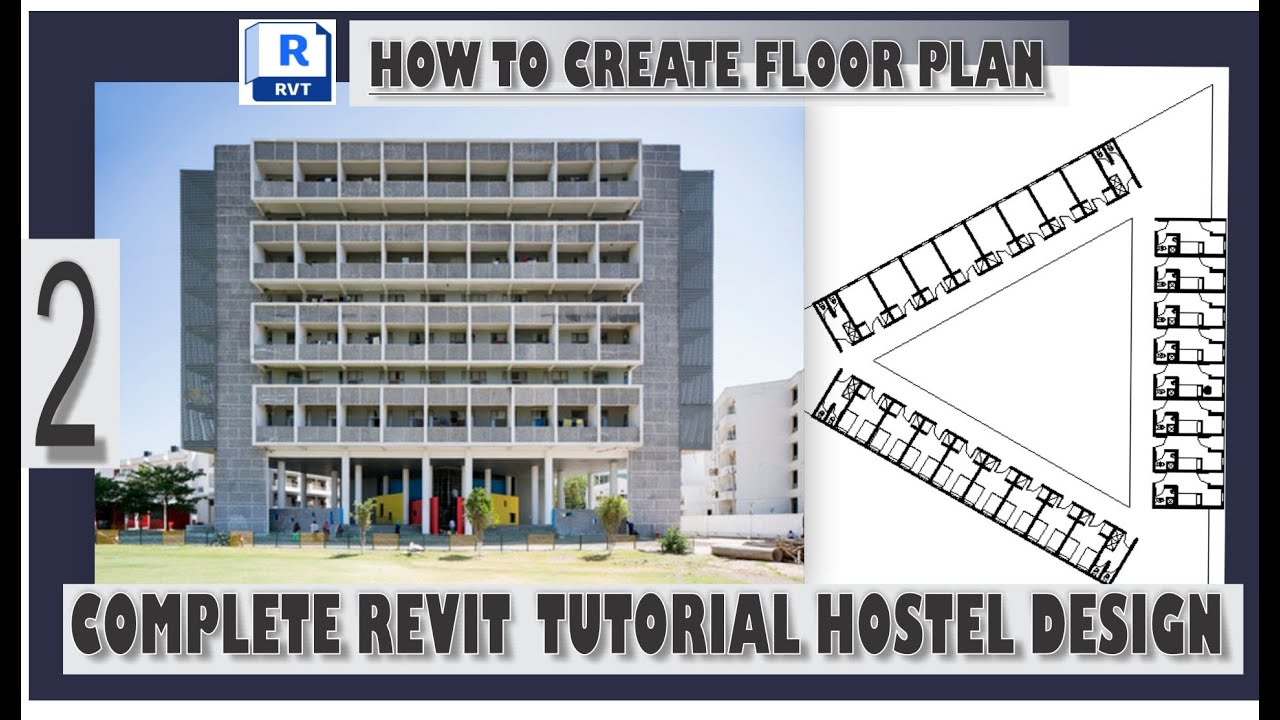 REVIT TUTORIAL COMPLETE : HOW TO CREATE HOSTEL 2 [ FLOOR PLAN ] - YouTube