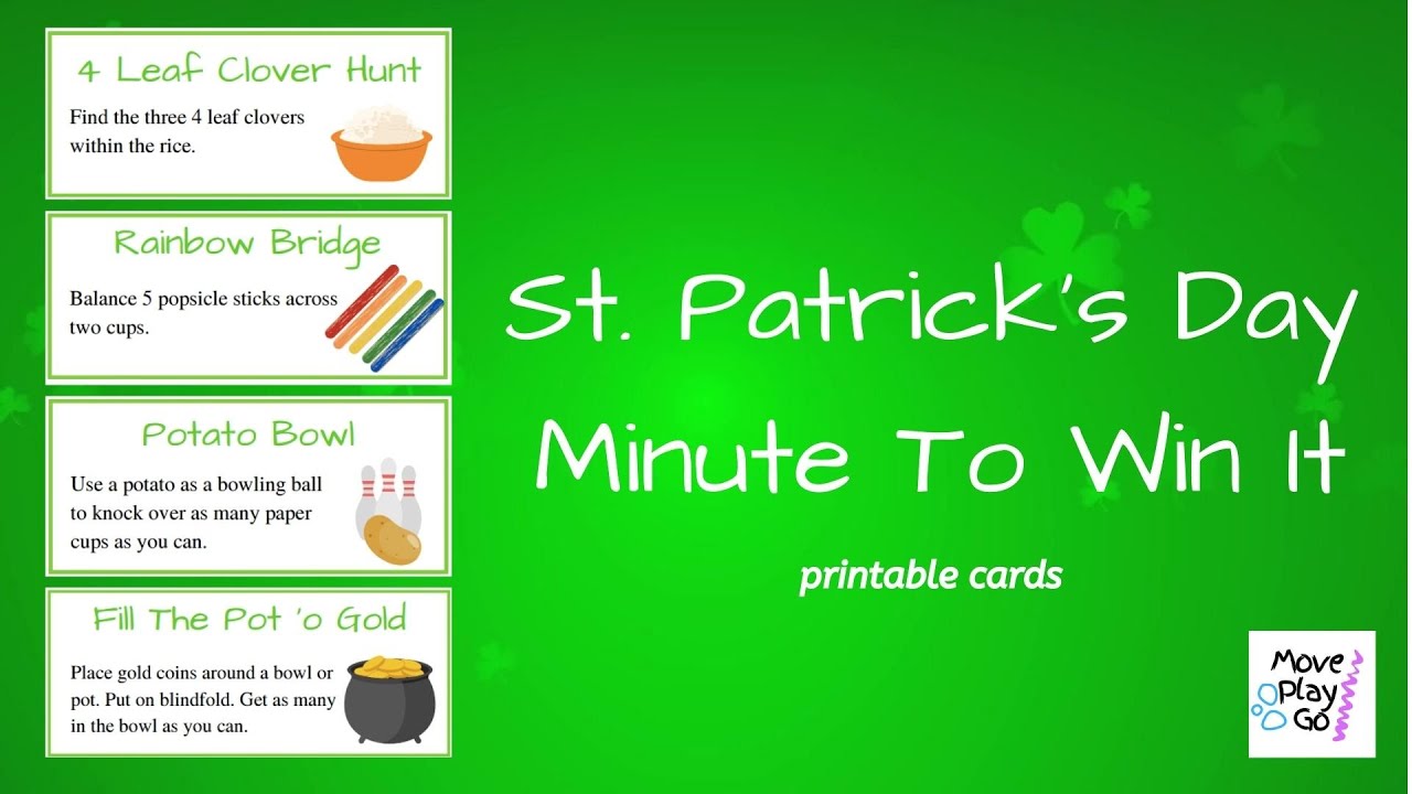 St Patrick's Day Minute To Win It - YouTube