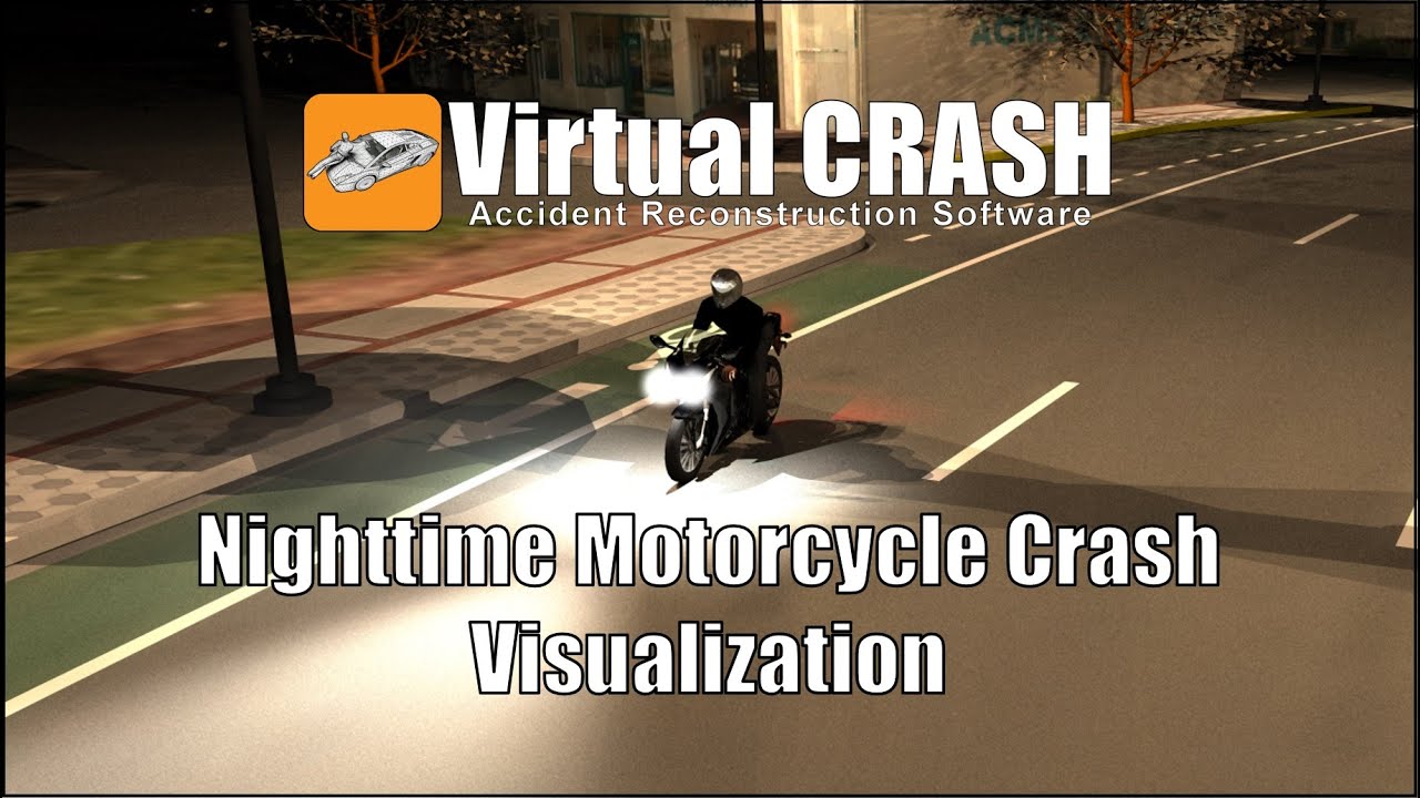 Nighttime Motorcycle Crash | Virtual CRASH Visualization - YouTube