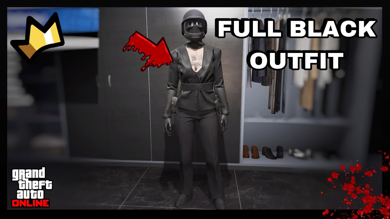 GTA 5 ONLINE - FEMALE FULL BLACK TRYHARD OUTFIT TUTORIAL (NO TOP GLITCH ...