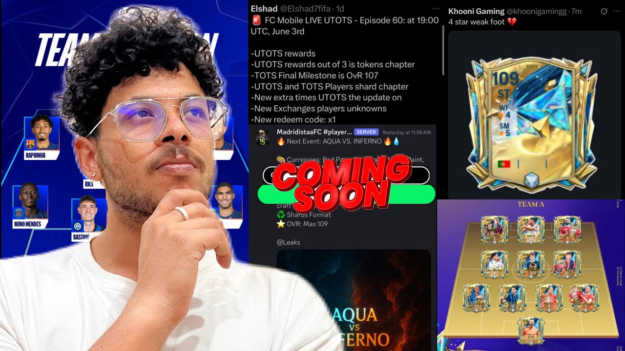 RONALDO & MESSI 109 😱 NEW REDEEM CODE 🚨 TONIGHT || AQUA vs INFERNO SOON || UTOTS & UCL || FC ...