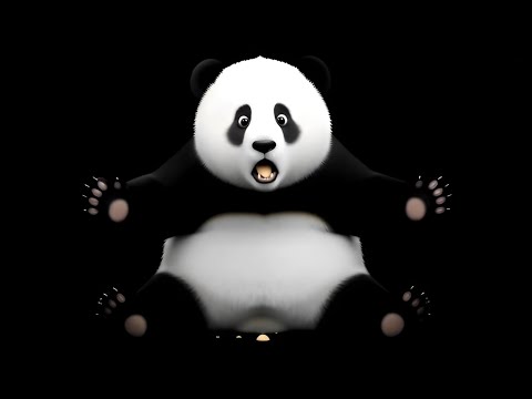 Hologram video 3D PANDA Black background VR Holographic video Visualization Visual effect 
