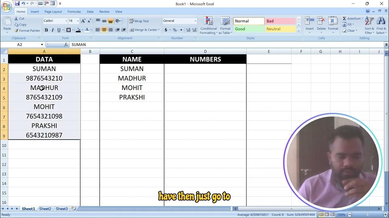How To Arrange Name & Numbers in MS Excel | Computer Education | Video 3 - YouTube