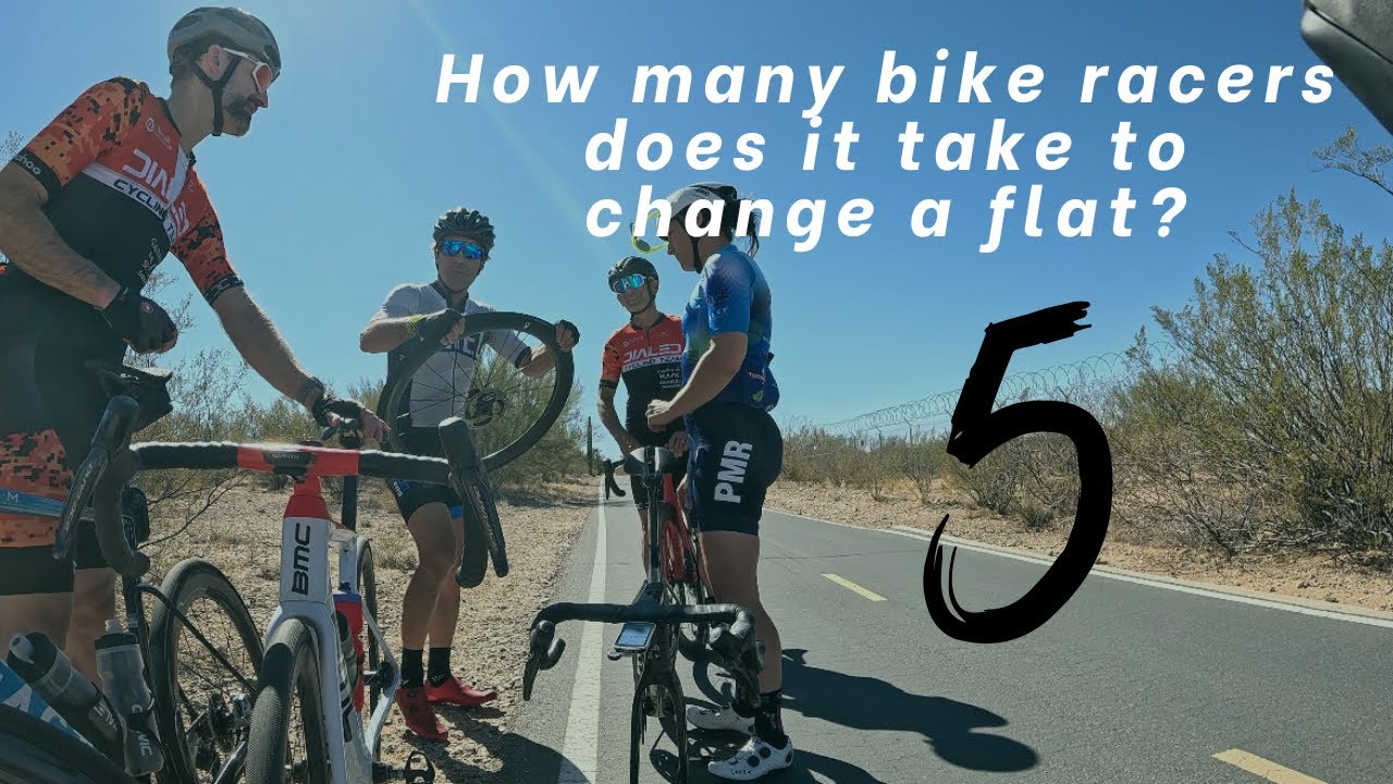 How do you change a flat? Watch a bunch of bike racers try - YouTube
