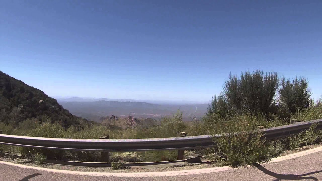 Driving to the top of Kitt Peak Mountain, Arizona, Driver's Side View ...