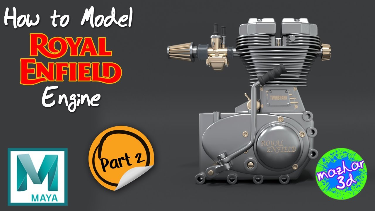 How to model Royal Enfield Engine in Autodesk Maya PART 2 | Hard ...