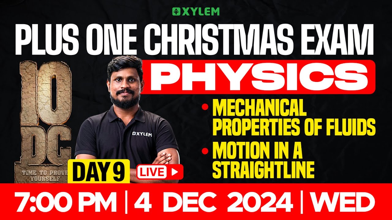 PlusOne Christmas Exam Physics | Mechanical Properties of Fluids-Motion ...