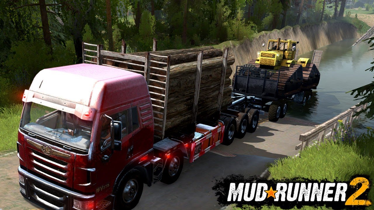 Spintires MudRunner _Truck Volvo VNL 860 Transport Excavator - YouTube
