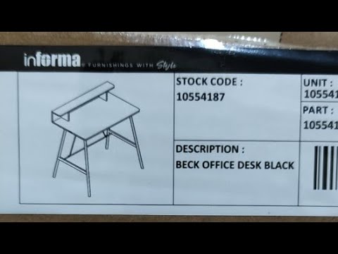 merakit beck office desk black informa - YouTube