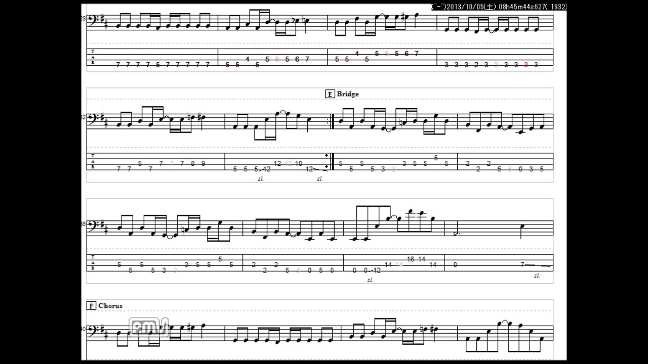 YUI no Reason ベースTAB譜 - YouTube