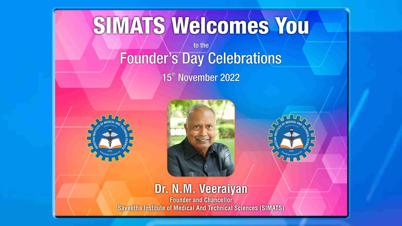 Founder's Day Celebrations 2022 - SIMATS - YouTube