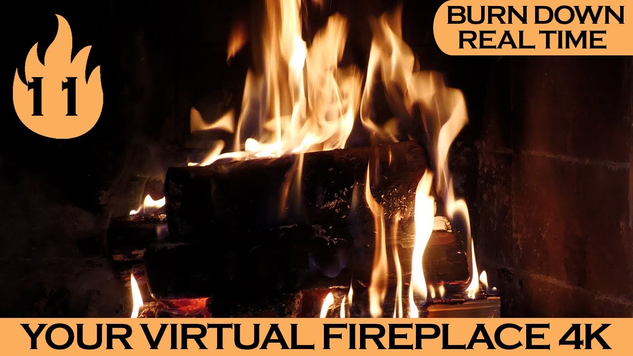 Burn Down in Real Time #11 Wood Logs Burning with Crackling Fire Sounds ...