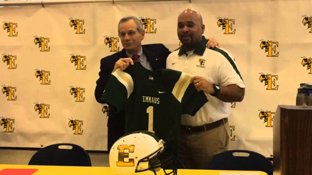 Harold Fairclough introduced as new Emmaus football coach - YouTube