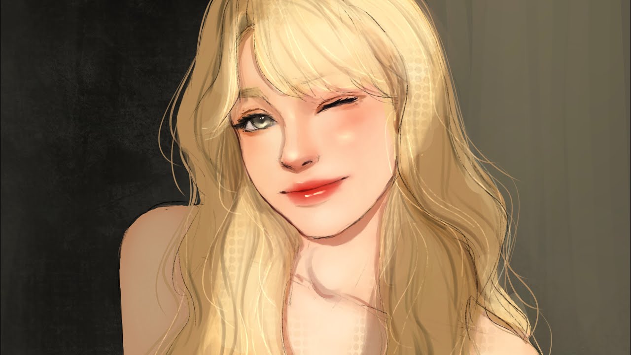Beautiful wink #digitalart - YouTube