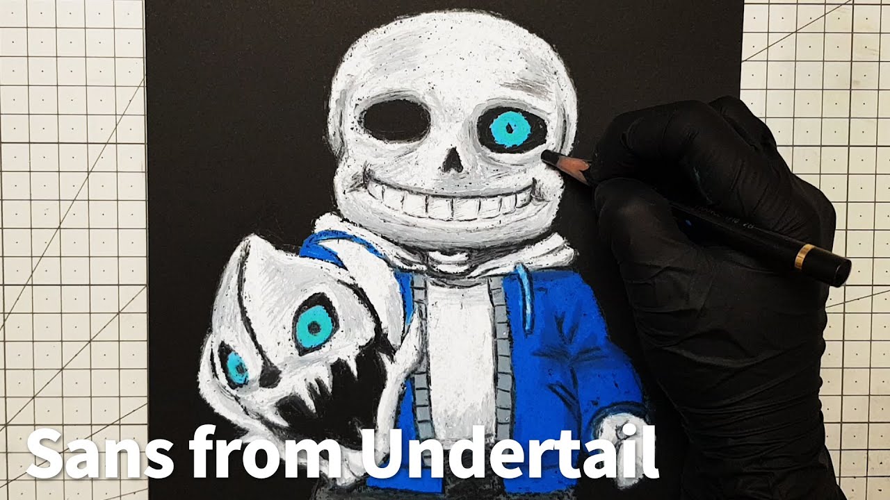 언더테일 샌즈 그리기, Drawing Sans from Undertail - YouTube
