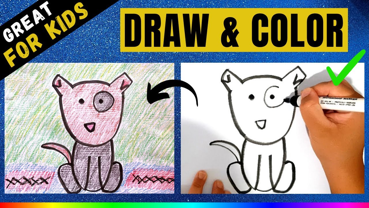 Dog drawing - How to draw Dog [Super easy Dog drawing ANYONE can draw ...
