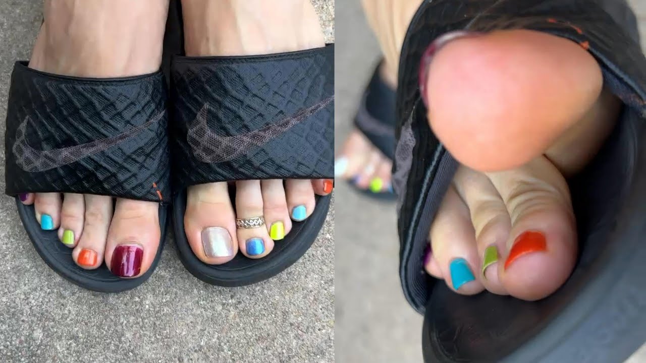 Pride Pedi Slides Toe Wiggling - YouTube