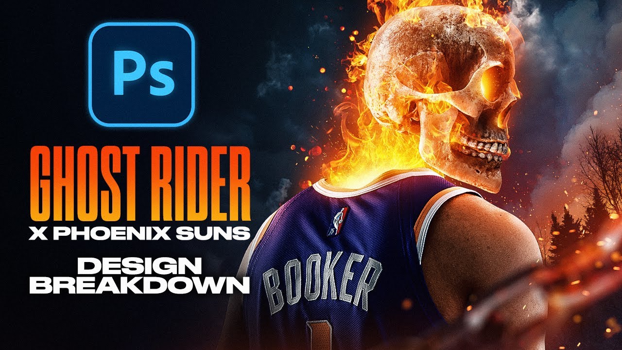 Turning an NBA Player into GHOST RIDER! Halloween Design Breakdown ...