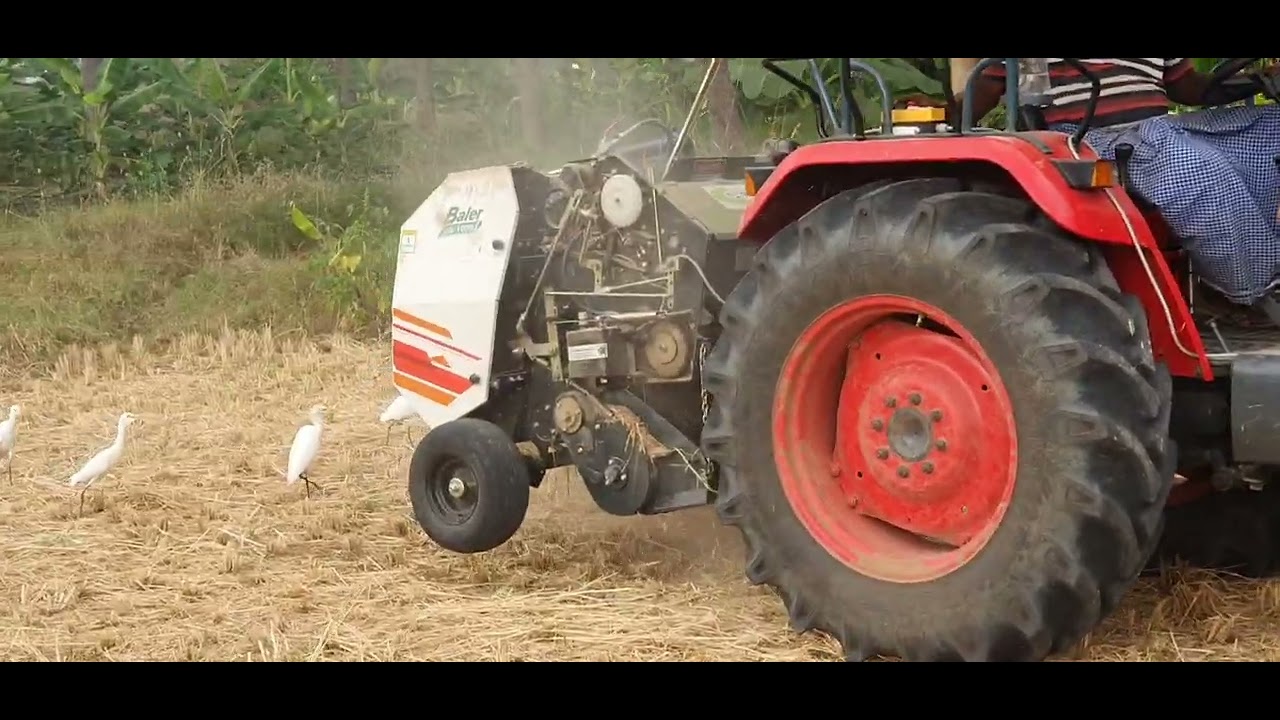 Making Rice Straw Bale using Baler Machine | Modern Agriculture - YouTube