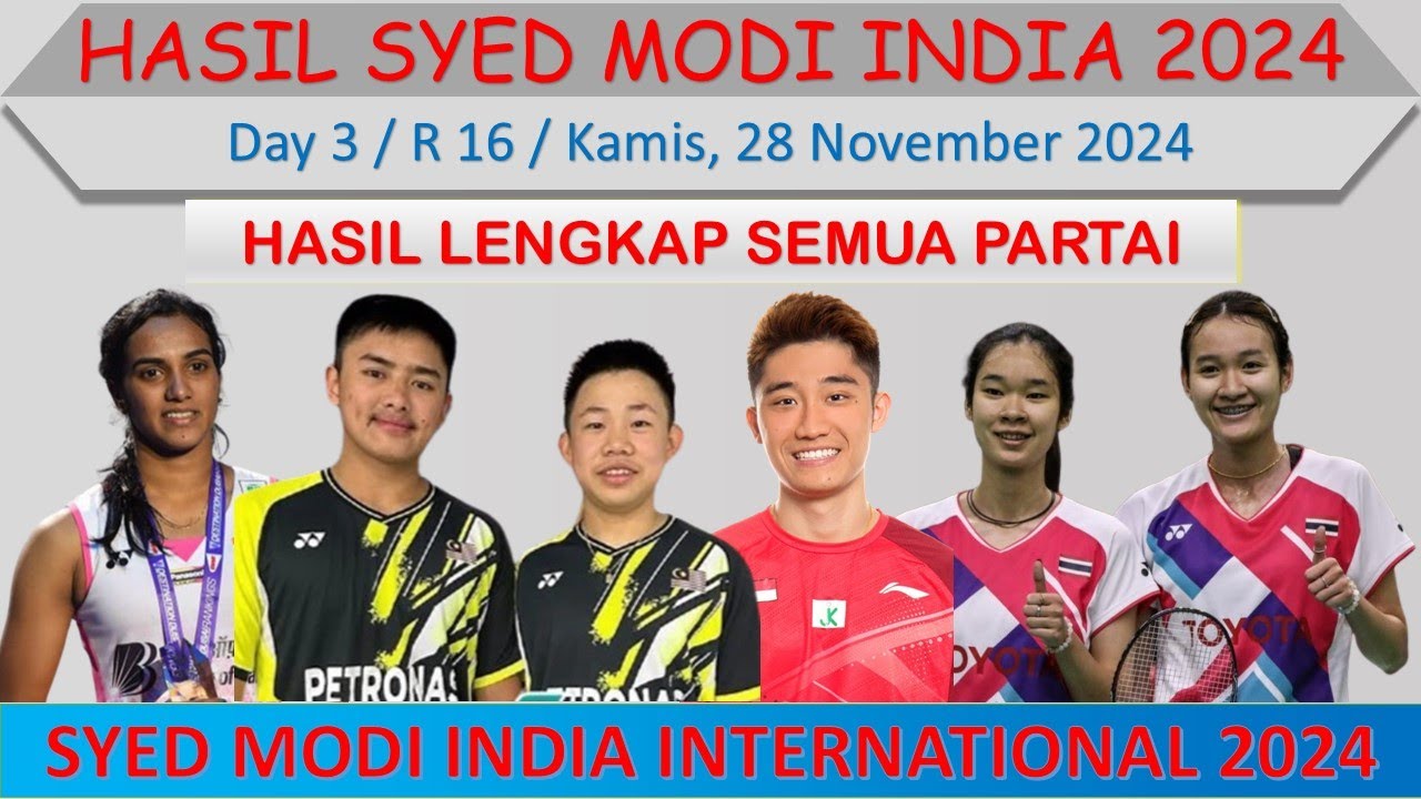 Hasil Syed Modi India 2024 Hari Ini │ Day 3 / R 16 │ - YouTube